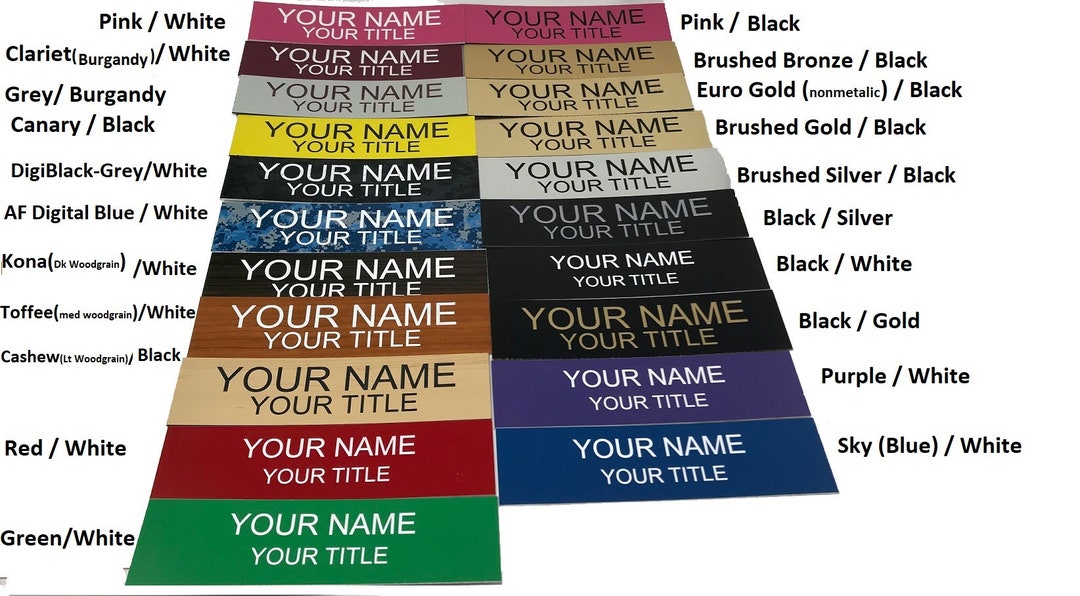 Custom Engraved Two Color Name Plates - Etsy