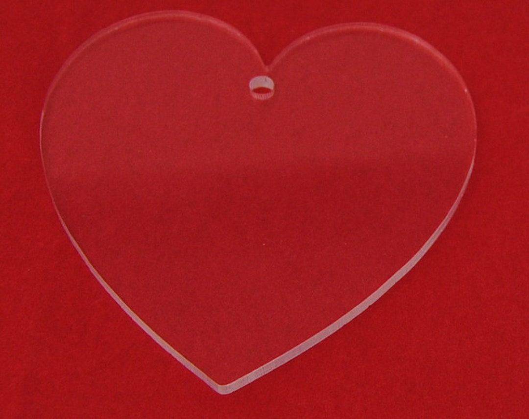 Clear Acrylic Heart With or Without Hole for Keychain or Ornament ...