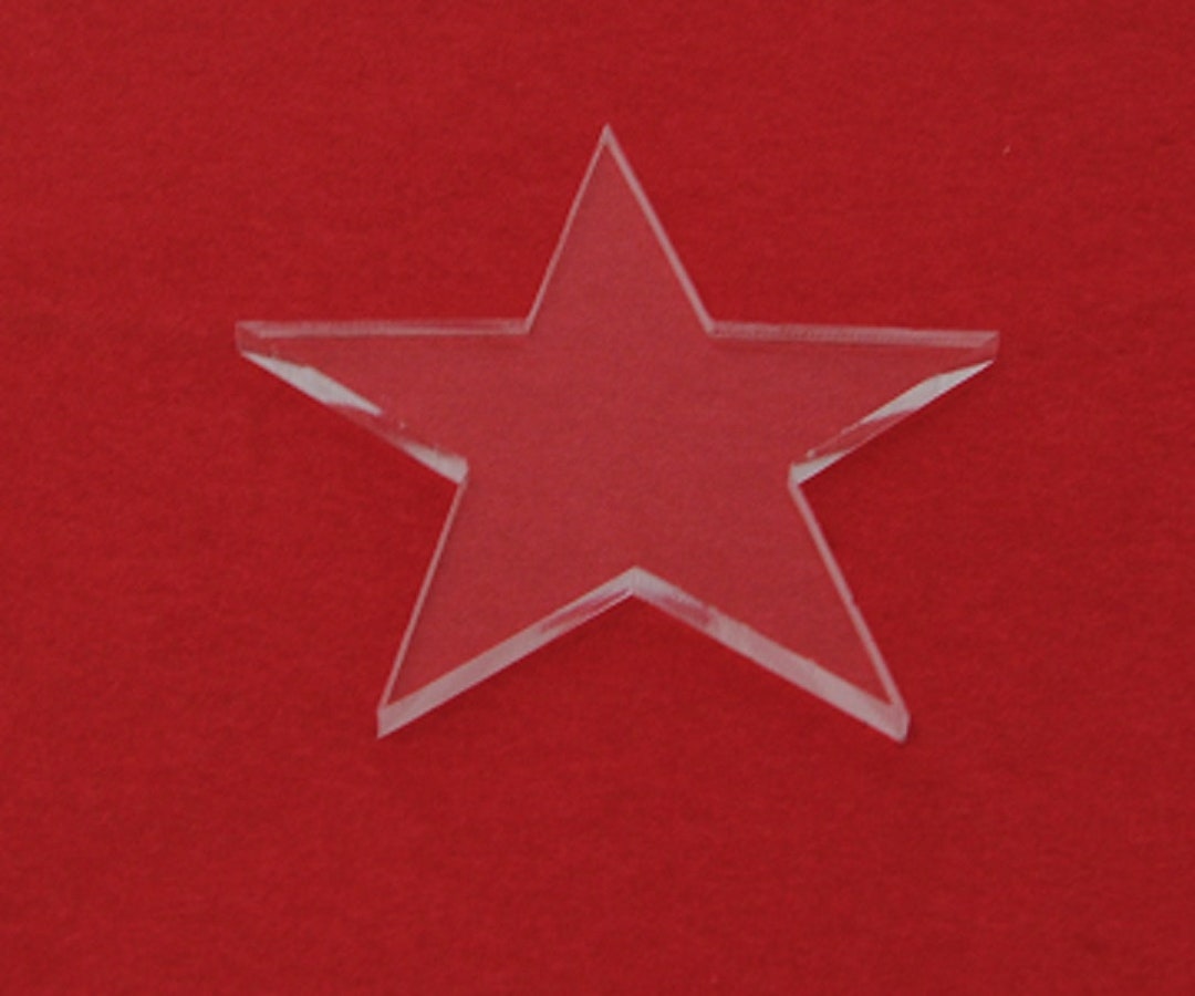 1/4" Thick 3/4" Tall Clear Acrylic Star - Etsy