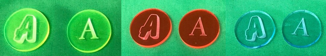 1" Acrylic Game Pogs Engraved With Letter - Etsy