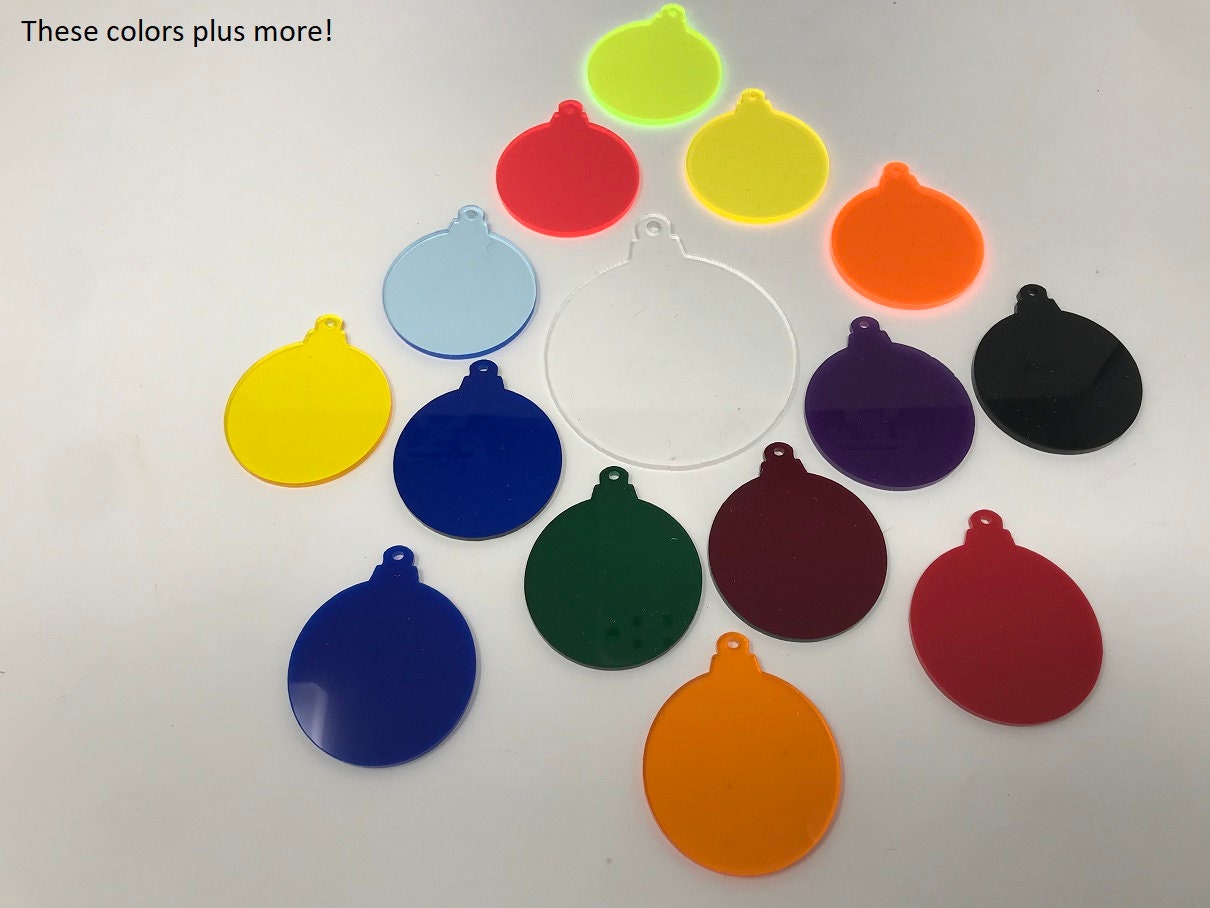 Choice of 16 Colors Acrylic Round Ornament Blanks With or Without Holes ...