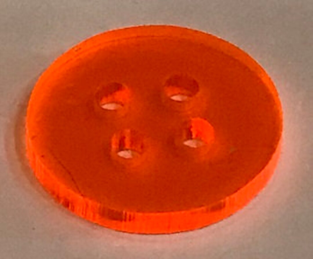 A 10 Pack 1 Paintable Neon Safety Orange Acrylic Round Buttons With 4 ...
