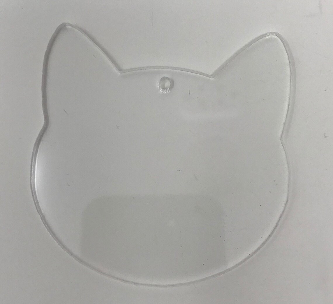 Acrylic Cat Face Keychain / Ornament Blank - Etsy