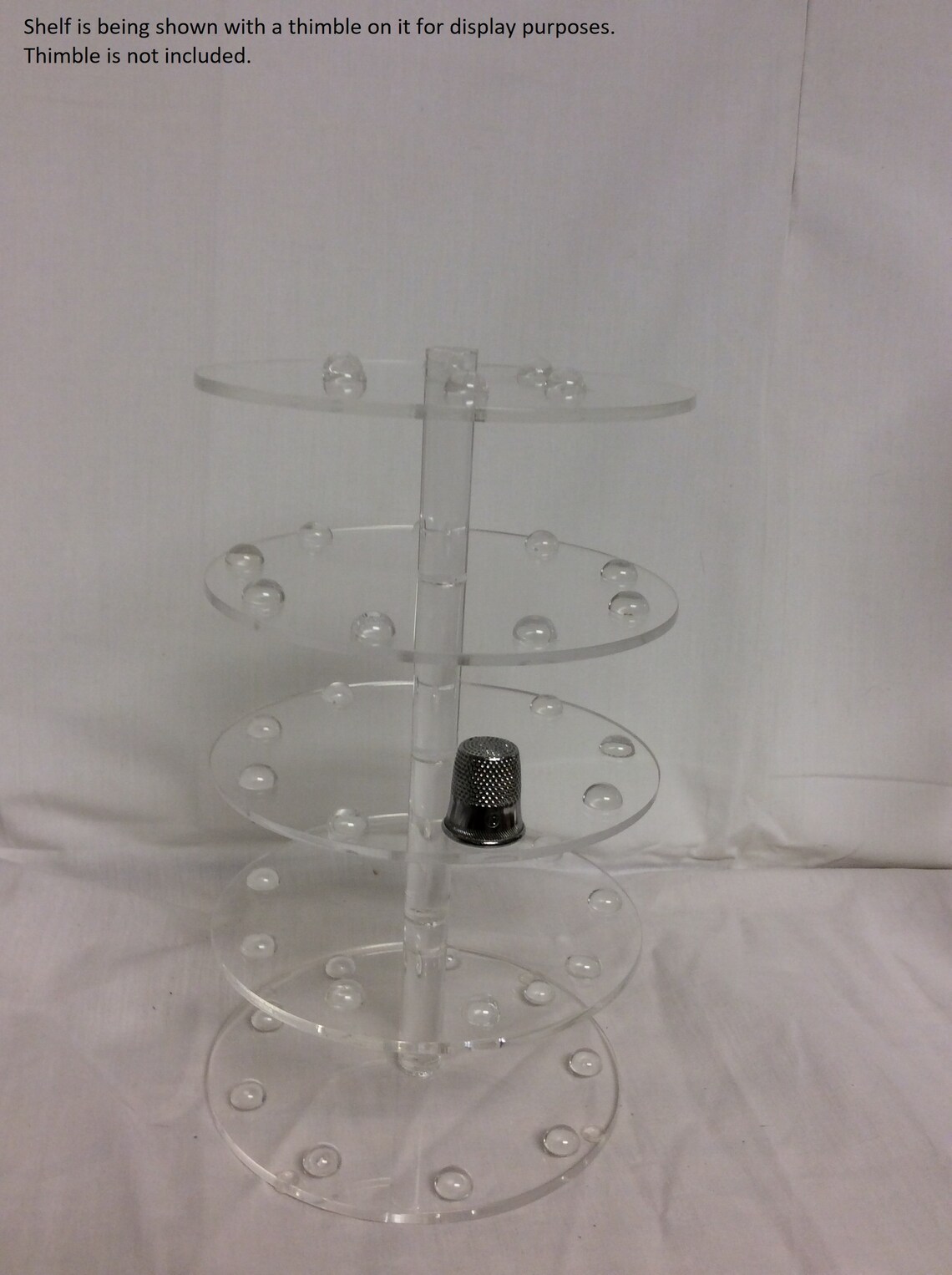 Five Tiered Acrylic Thimble Display Stand 5 Diameter Holds 42 Thimbles ...