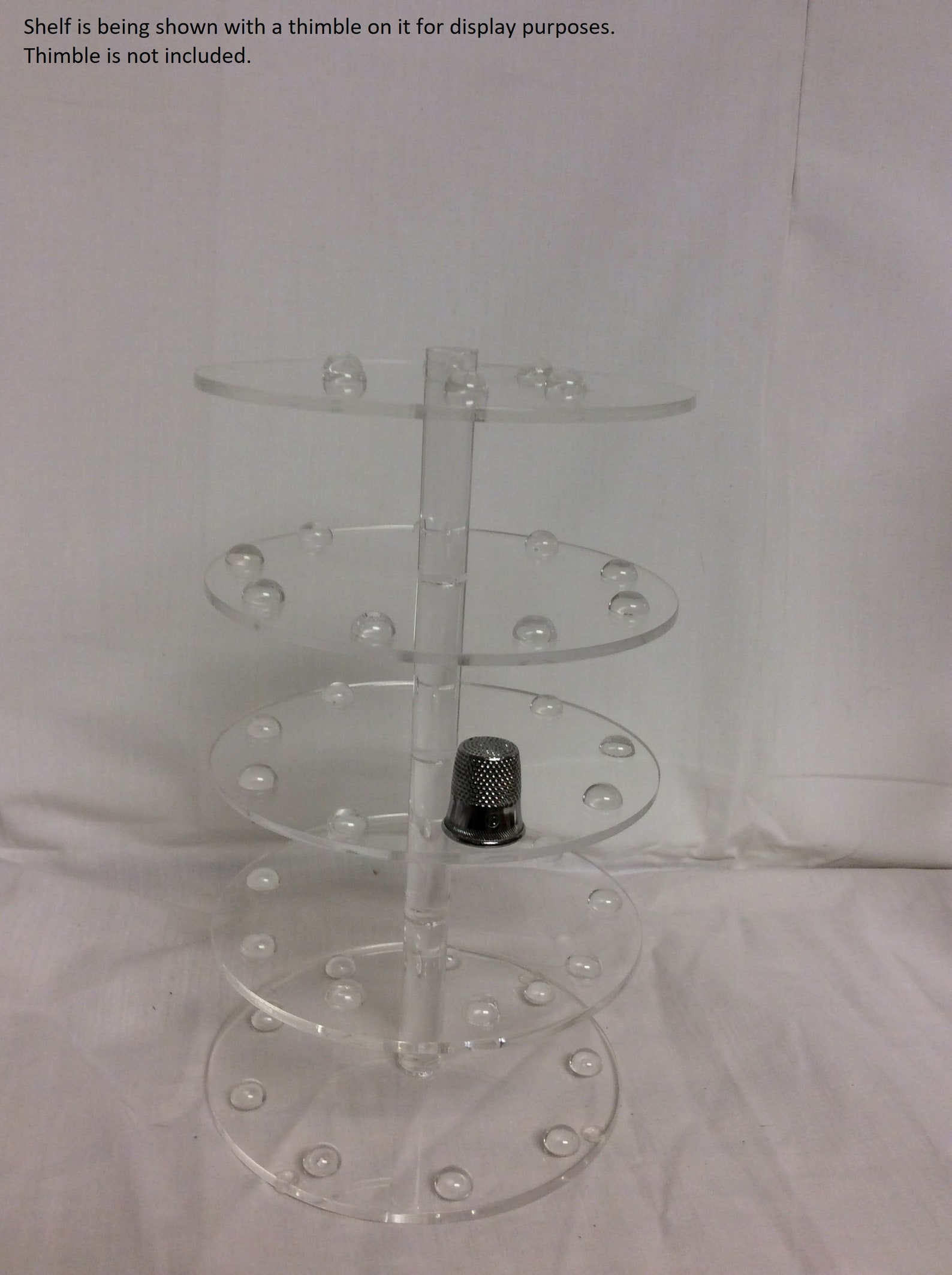Five Tiered Acrylic Thimble Display Stand 5 Diameter Holds 42 Thimbles ...
