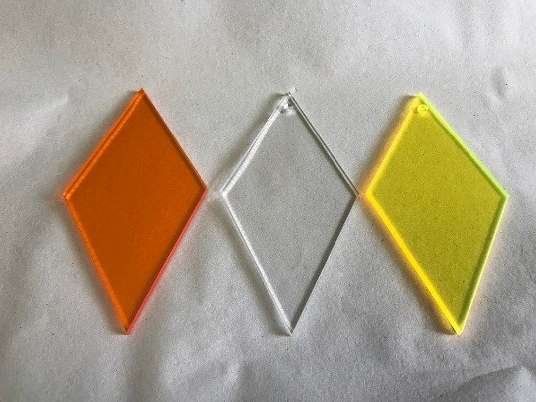 Choice of 16 Colors Acrylic Diamond Blanks Measured Top Point to Bottom ...