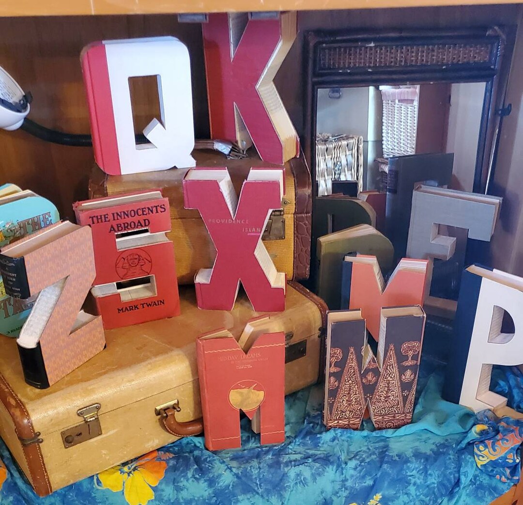 Letter Book. Letters and Shapes Cut From Hard Backed Books. Many Colors ...