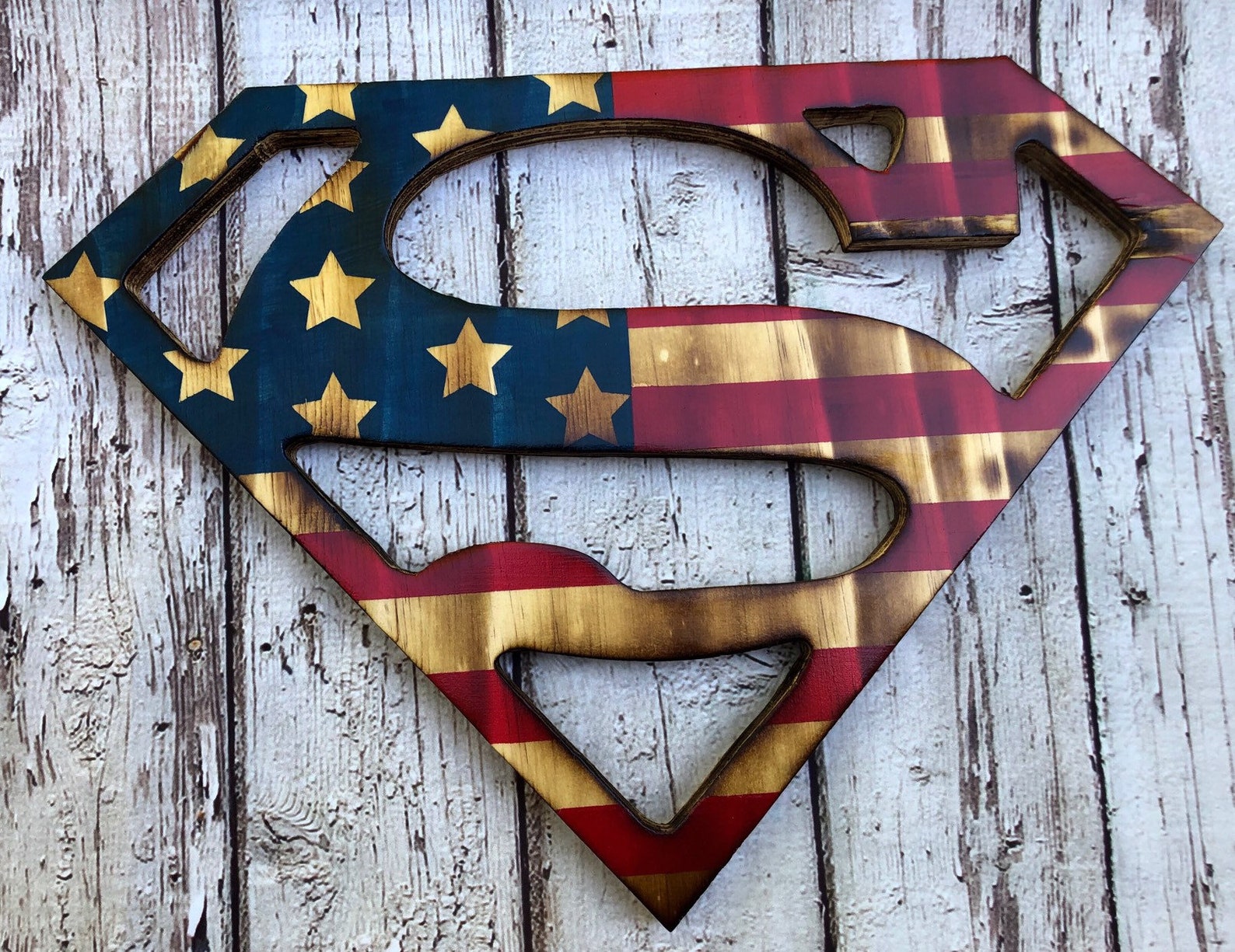Superman sign superman logo american flag sign mancave | Etsy