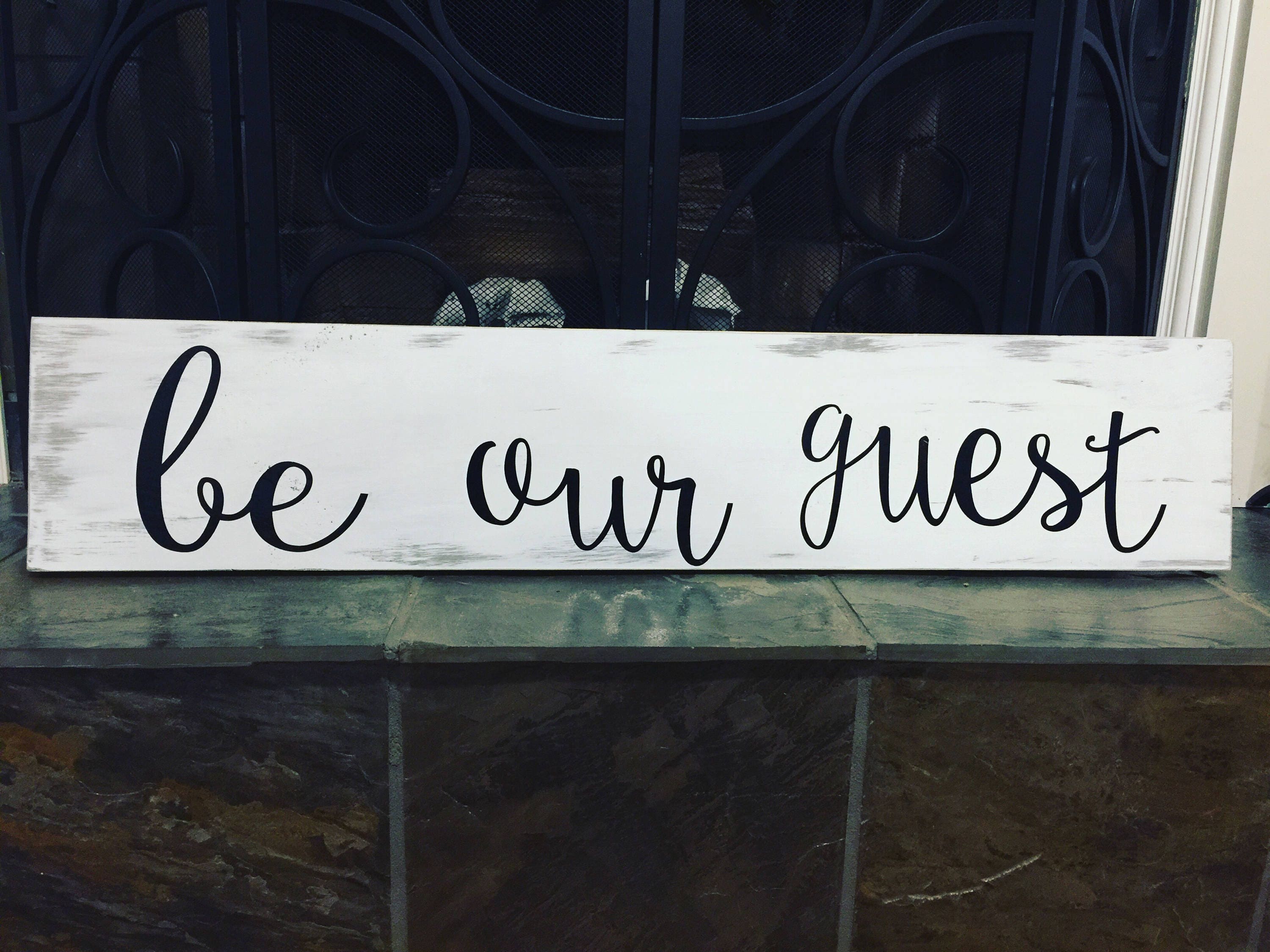 Disney inspired Be our guest wood sign kitchen | Etsy