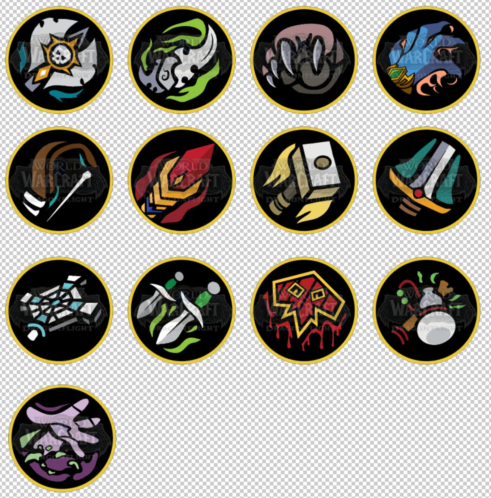 Updated. World of Warcraft Class Icons - Digital Download .PNG & .SVG ...