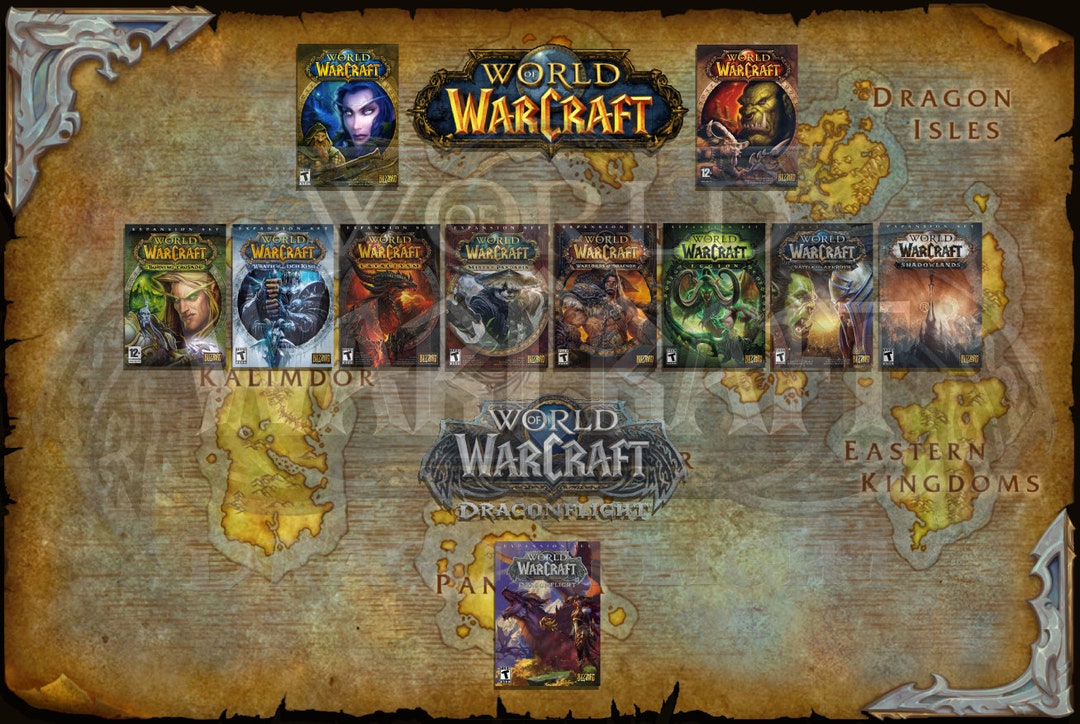 World of Warcraft Map & Expansion Box Art .png Format. 5260x3561 Pixels - Etsy