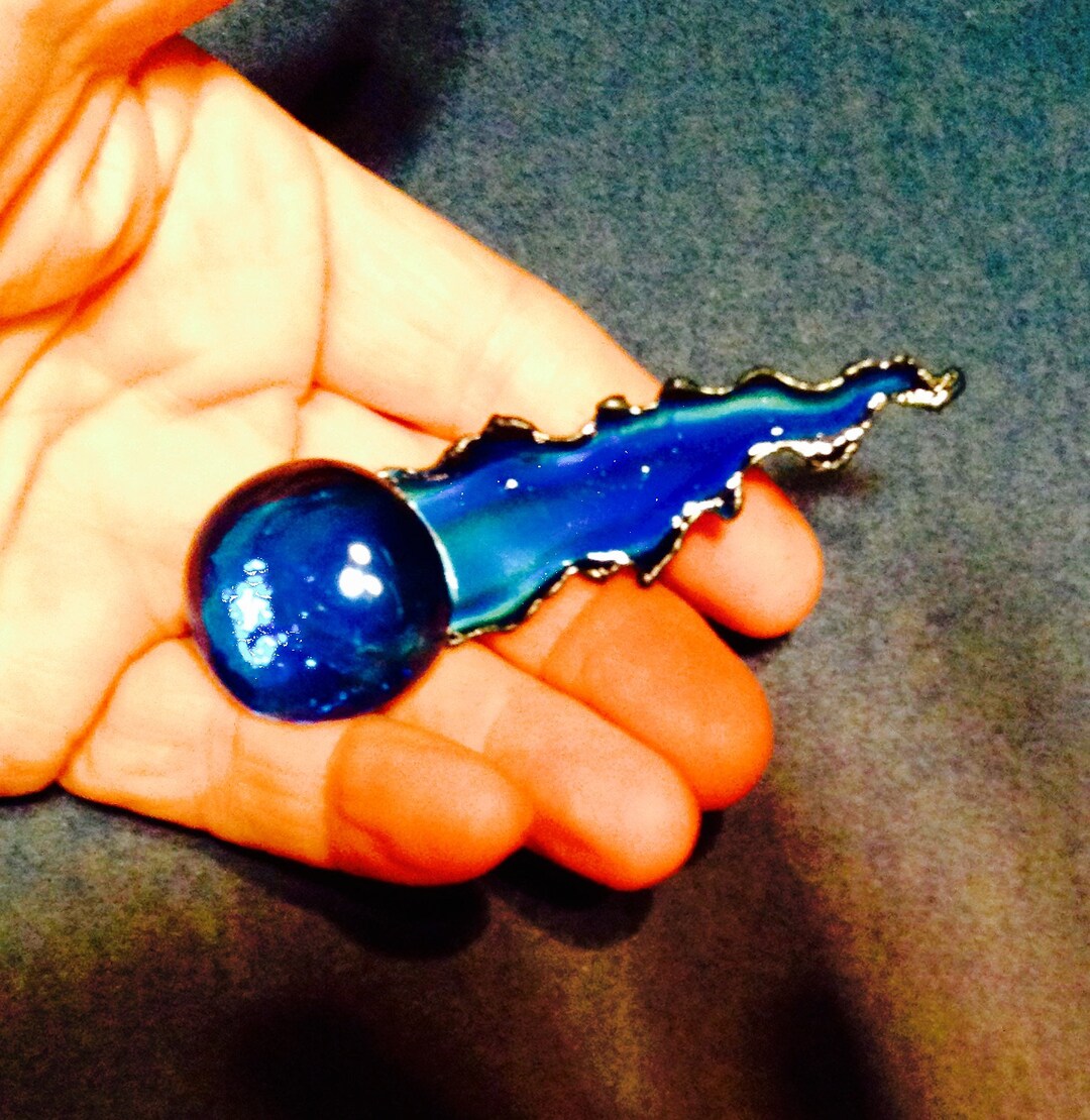 FREE Ship..cobalt Blue Handtorched Lightweight Comet Astroid Meteor ...
