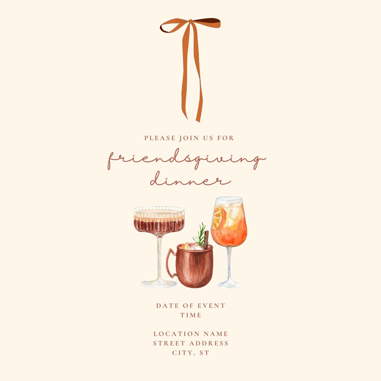 Friendsgiving Dinner Invitation Template - Etsy