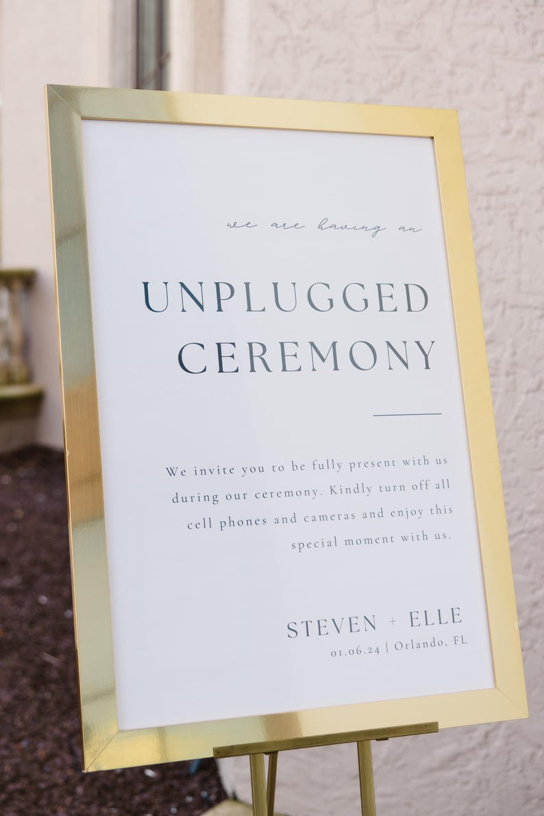 Unplugged Ceremony Sign Template - Etsy