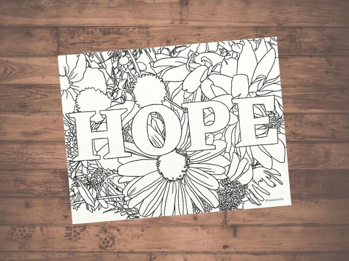 Hope Coloring Page DIGITAL | Etsy