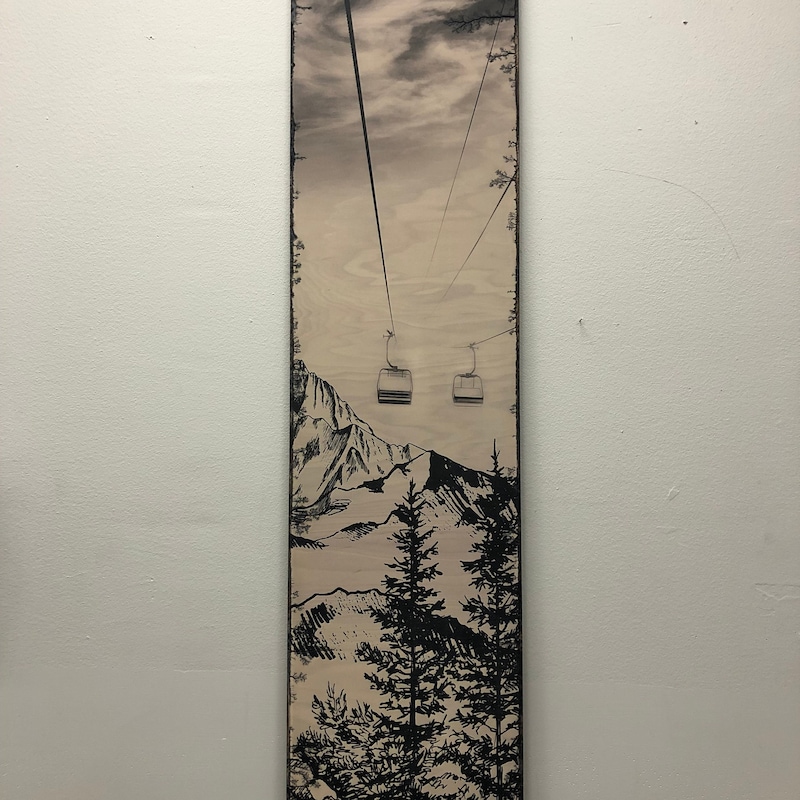 Chairlift Mountain Art - Etsy
