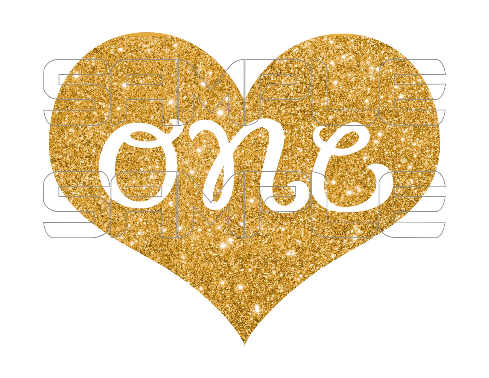 Gold Glitter One Iron on Transfer, Gold Glitter 1 Iron on Transfer ...