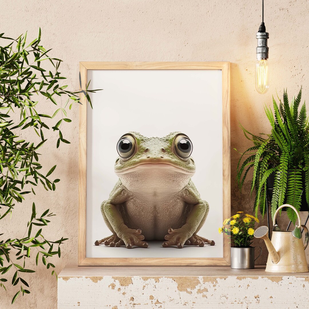 Frog Wall Décor, Frog Digital Prints Wall Art, Minimalist Wall Art ...