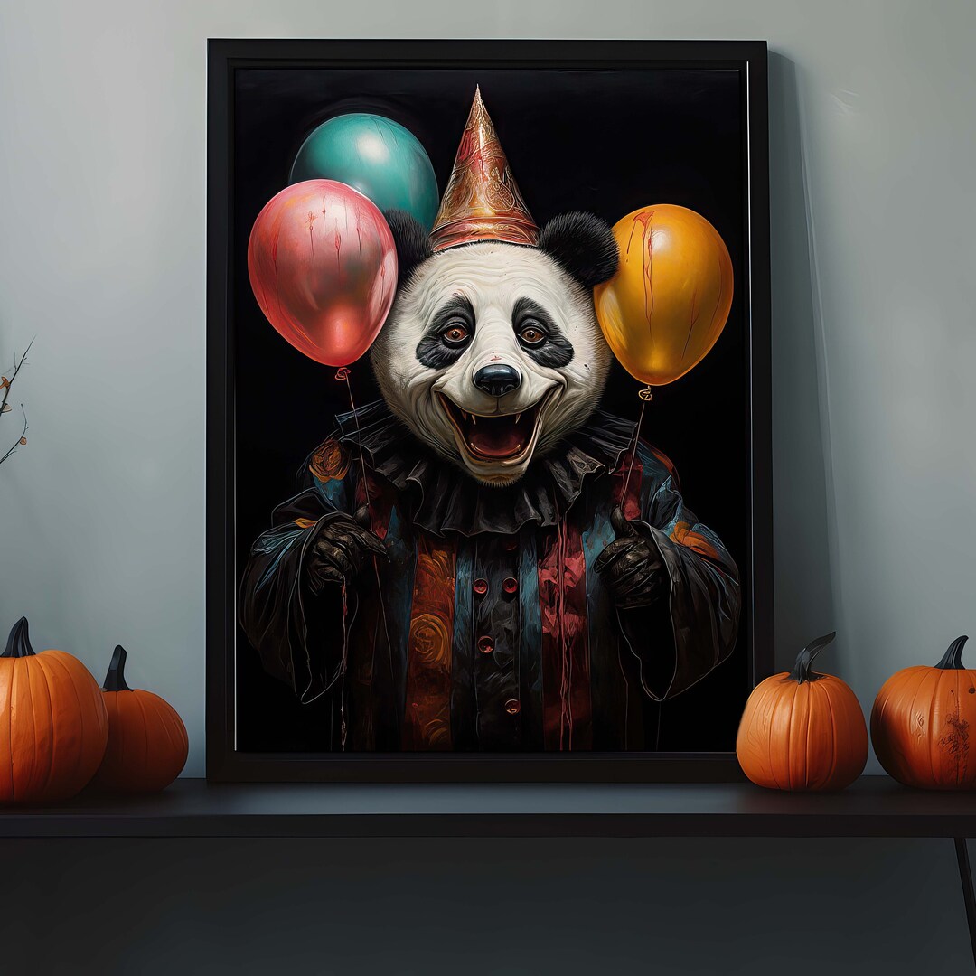 Gothic Panda Wall Art Decorcreepy Cute Animal Print Gift - Etsy