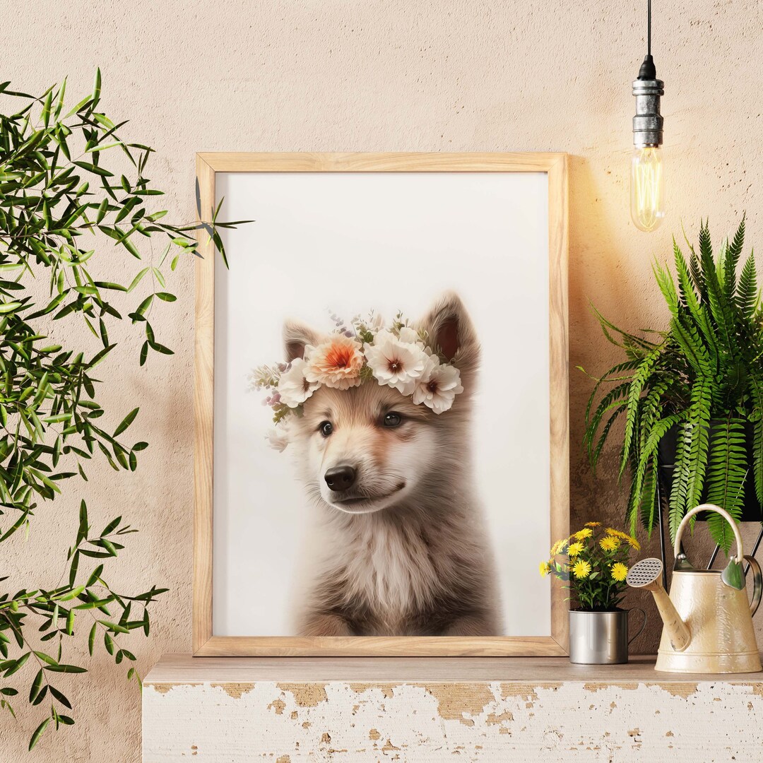 Baby Wolf Wall Decor, Room Decor Aesthetic, Modern Home Decor, Bedroom ...