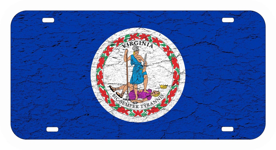 Distressed Virginia State Flag Front Novelty License Plate - Etsy