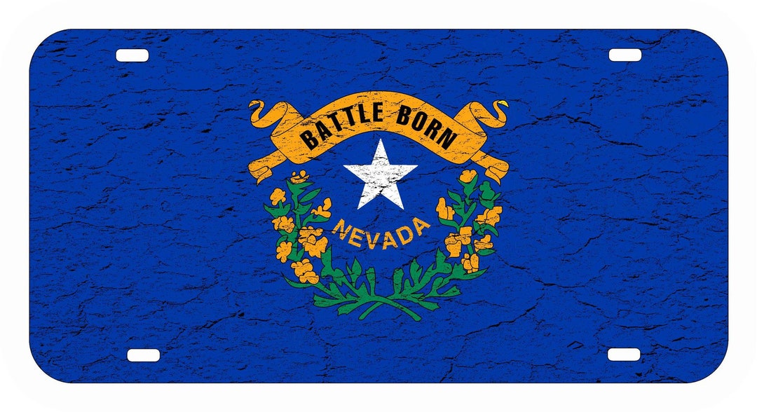 Distressed Nevada State Flag Front Novelty License Plate - Etsy