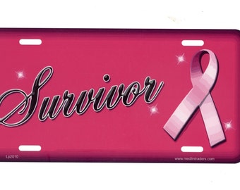 Breast Cancer Survivor License Plate - Etsy