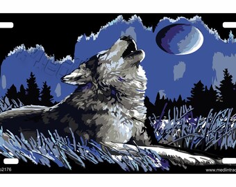 Wolf License Plate - Etsy