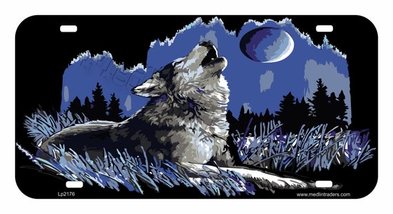 Wolf License Plate LP2176 | Etsy