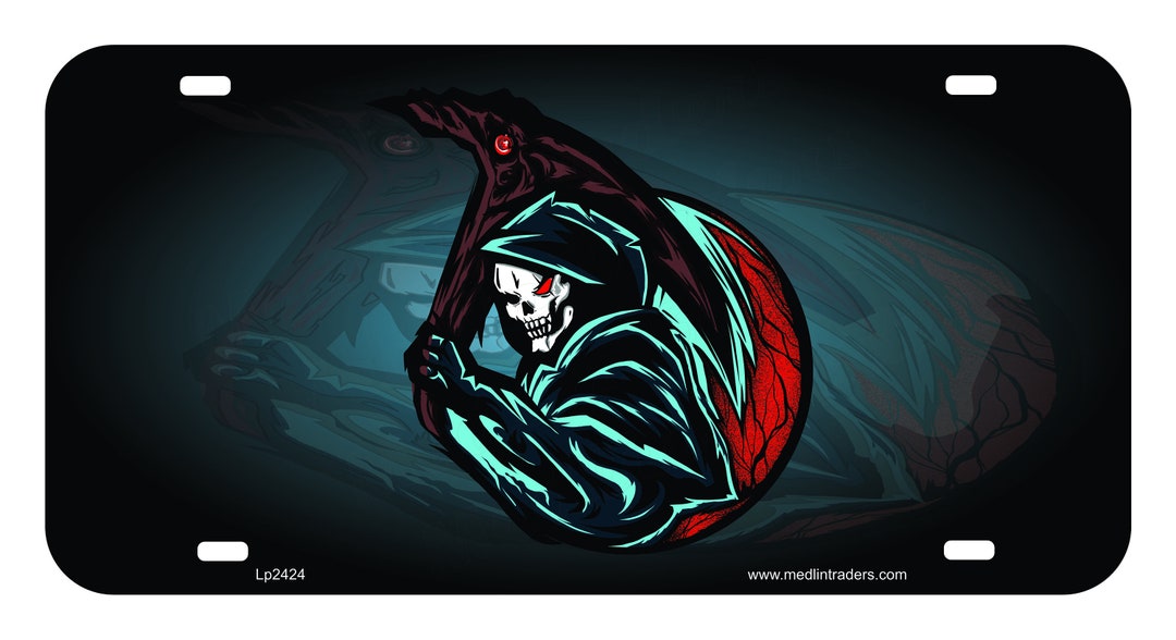 Grim Reaper Novelty Front License Plate LP2424 - Etsy
