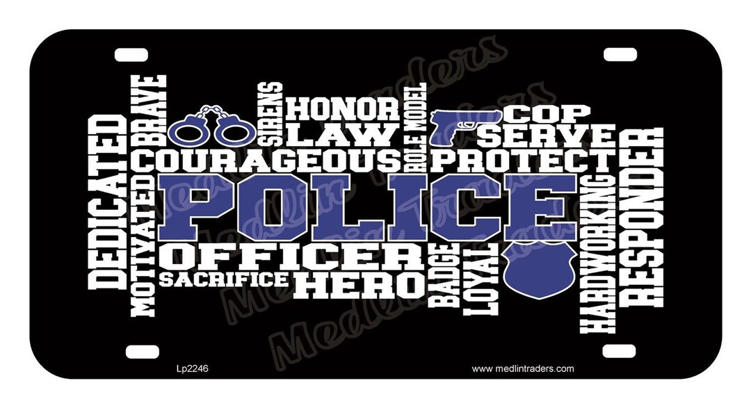 Police Word Art Front Novelty License Plate LP2246 - Etsy