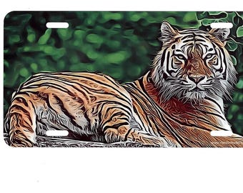 Tiger License Plate Frame - Etsy