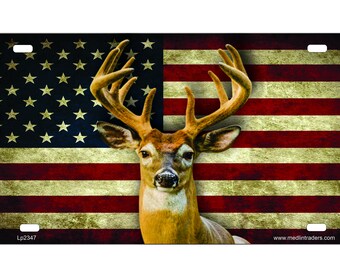 Deer Front License Plate, American Flag License Plate, Wildlife License ...