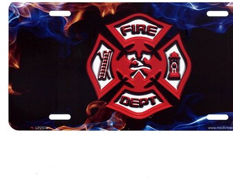 Custom Printed Fire Department Front License Plate With Truck | Etsy