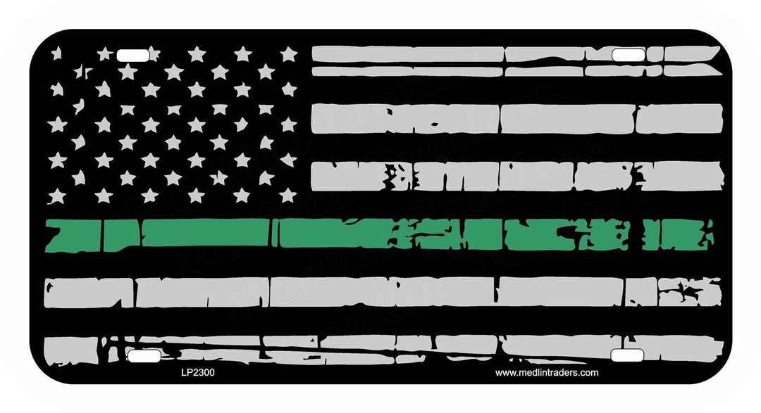 Thin Green Line Military Front Novelty License Plate LP2300 - Etsy