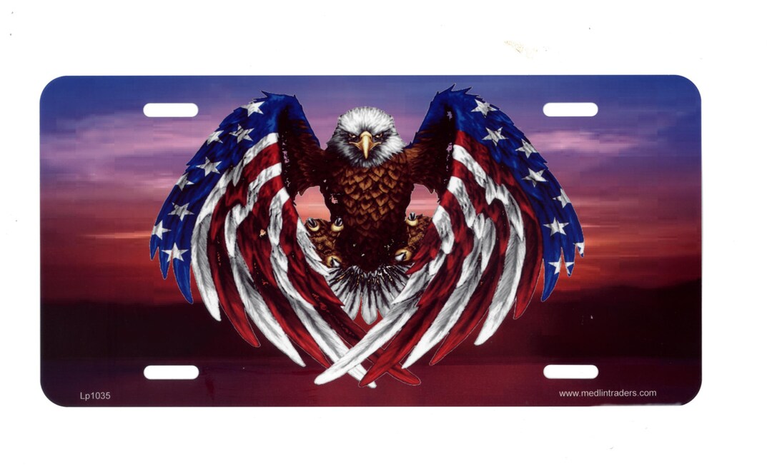 AMERICAN FLAG EAGLE License Plate LP1035 - Etsy