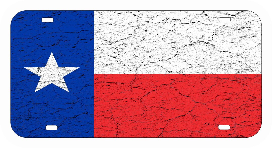 Distressed Texas State Flag Front Novelty License Plate - Etsy