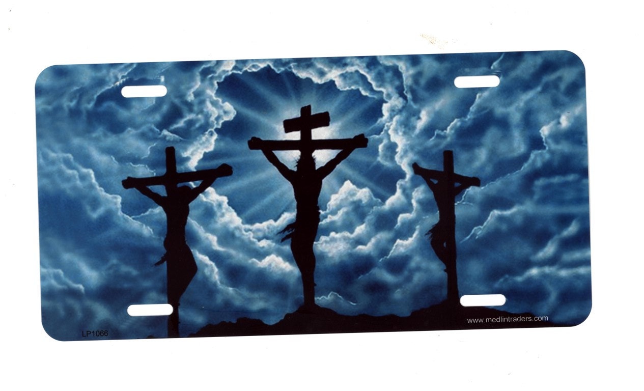 Calvary Jesus on Cross License Plate LP1066 | Etsy