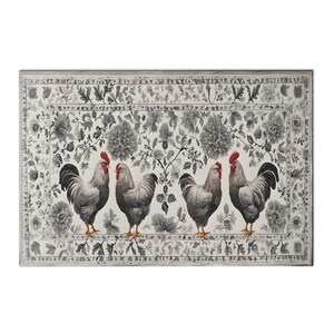 Chicken Kitchen Rugs Washable Farmhouse Style Set of 2 / 3 Avaiable ...