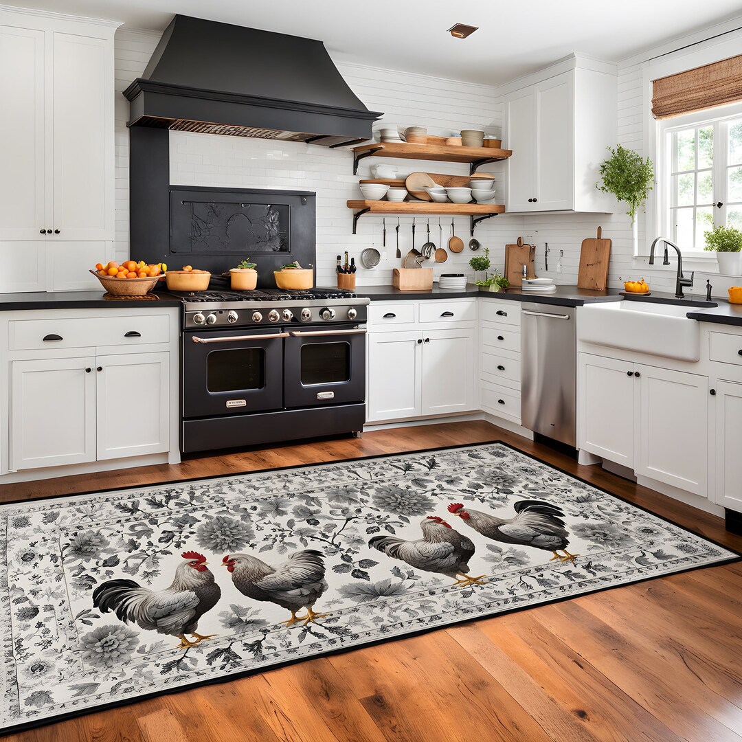 Chicken Kitchen Rugs Washable Farmhouse Style Set of 2 / 3 Avaiable ...