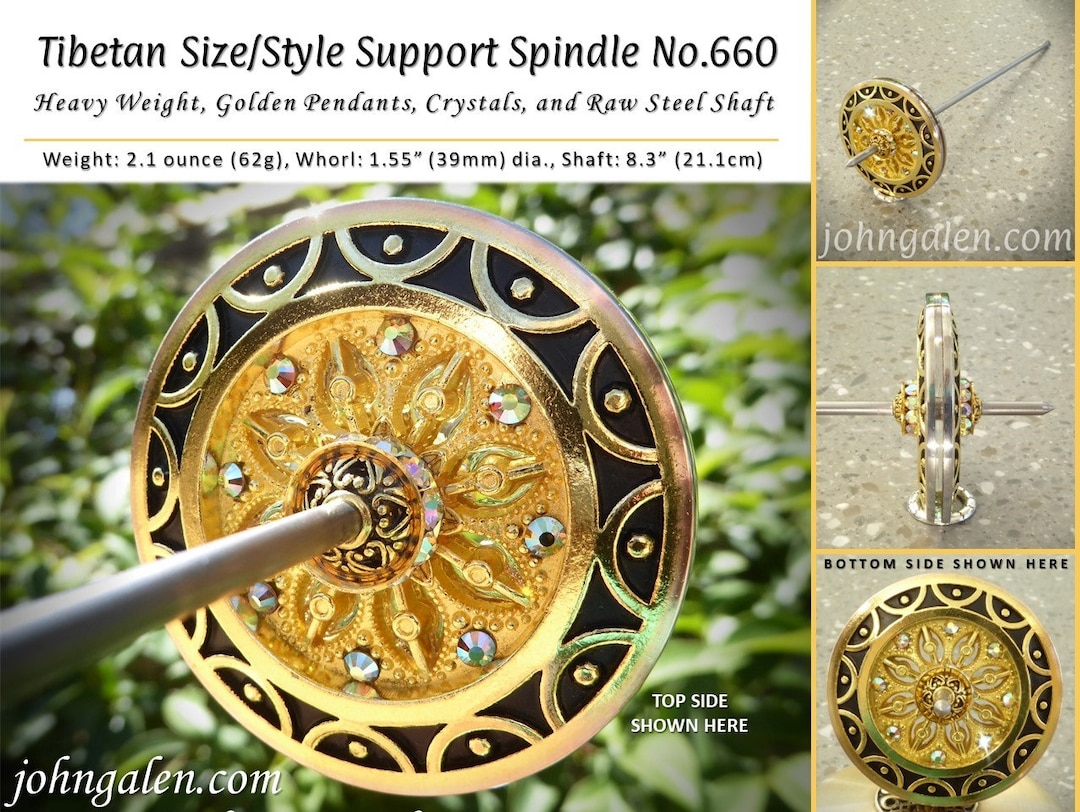 Tibetan Style Support Spindle No.660 - Golden Alloy Pendants, Crystals ...