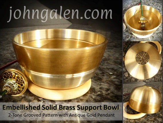 Support Spindle Bowl Embellished Solid Brass w/Wood Ring | Etsy