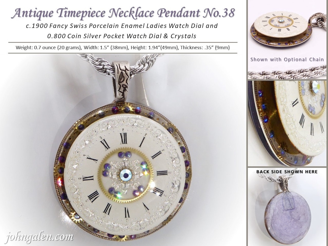 Antique Timepiece Necklace Pendant No.38 - Steampunk Style - C.1900 ...
