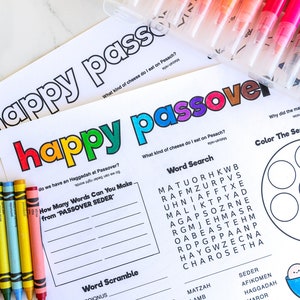 Passover Placemat and Activity Sheet Printable Coloring Sheet for ...