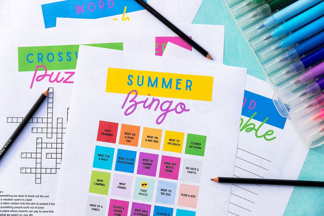 Summer Printable Bundle, Kids Activity Bundle, Summer Activity, Summer ...