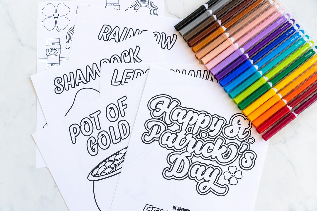St. Patrick's Day Printable Coloring Pages Classroom Activity for Kids ...