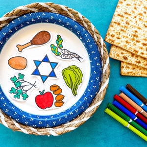 Passover Printable Seder Plate Classroom Activity for Kids, Coloring ...