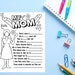 Mother's Day Q and A Printable Questionnaire Coloring Sheet for Kids ...