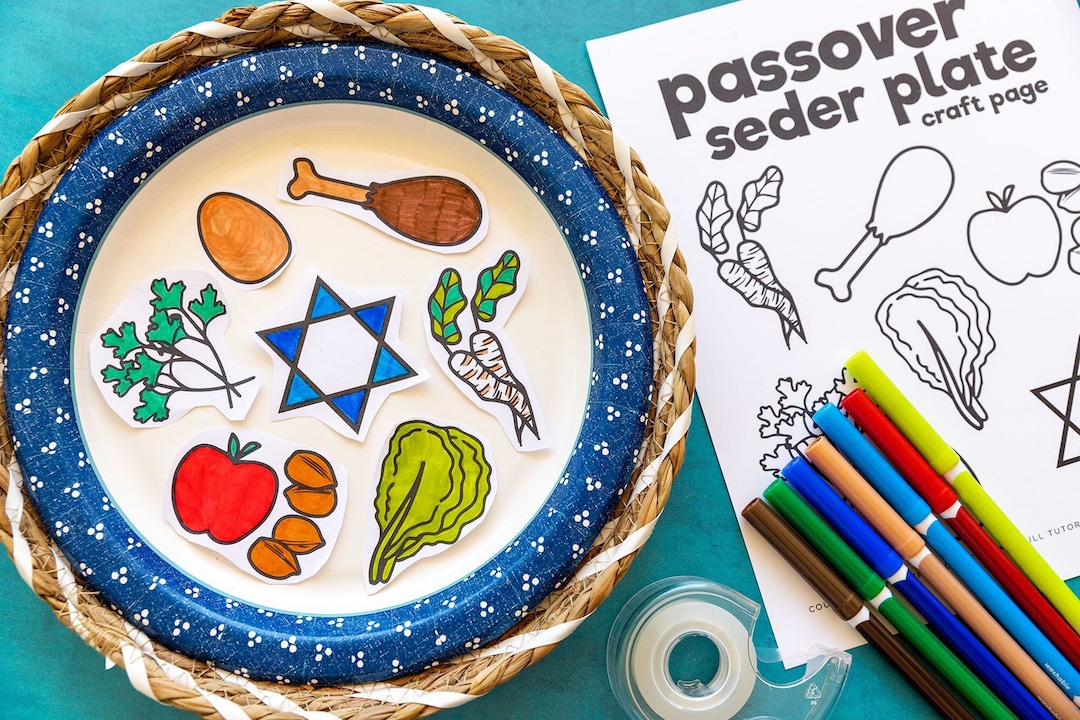 Passover Printable Seder Plate Classroom Activity for Kids, Coloring ...