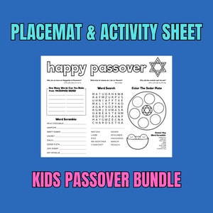 Passover Printable Bundle, Kids Activity Bundle, Passover Activity ...